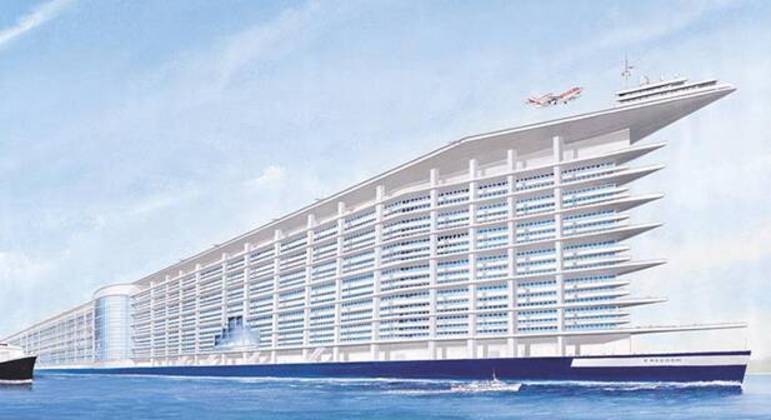 Navio de 1,4km de comprimento e 25 andares tem o projeto revelado ...